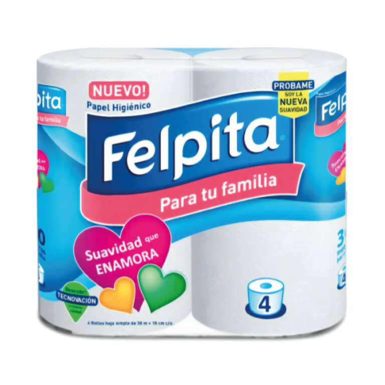 Papel higiénico Felpita Simple Hoja 30 m x 4 u – Tienda Prodelimp